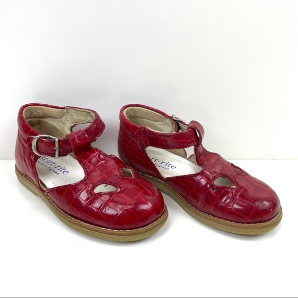 Start Rite | Shoes | Vintage Start Rite Red Faux Croc Mary Jane Shoes ...